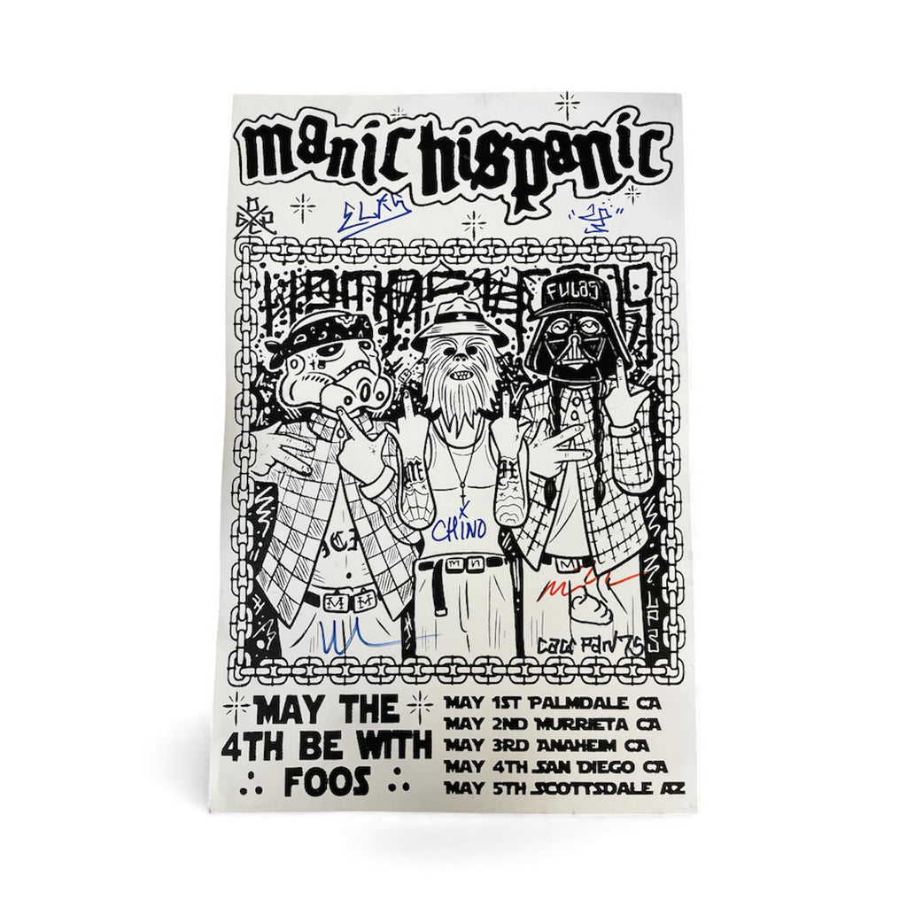 Manic Hispanic Signed Tour Poster 2024 – Road Dog Merch
